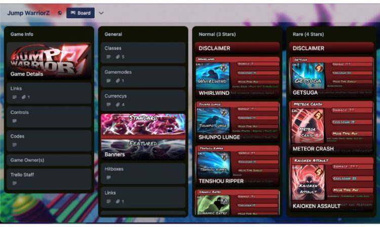 Jump WarriorZ Trello & Wiki Link - Beginner Guide, Classes