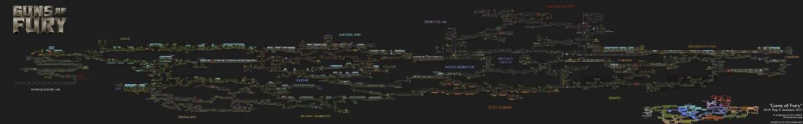 Guns of Fury Map Guide - Coloured version of in-game map