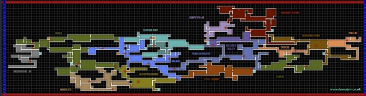 Guns of Fury Map Guide - Coloured version of in-game map